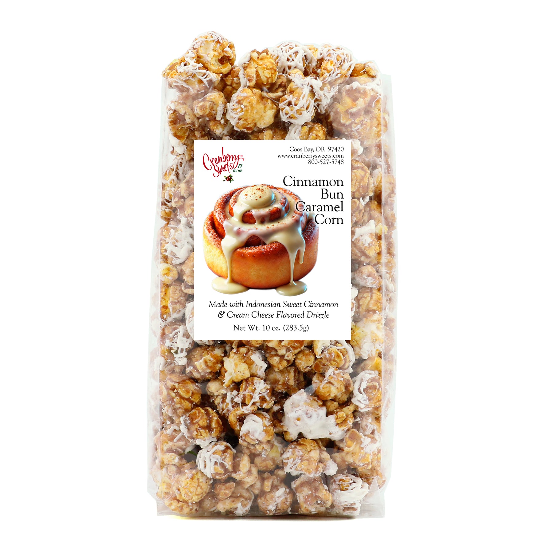 Cinnamon Bun Caramel Corn 10oz. – Cranberry Sweets & More